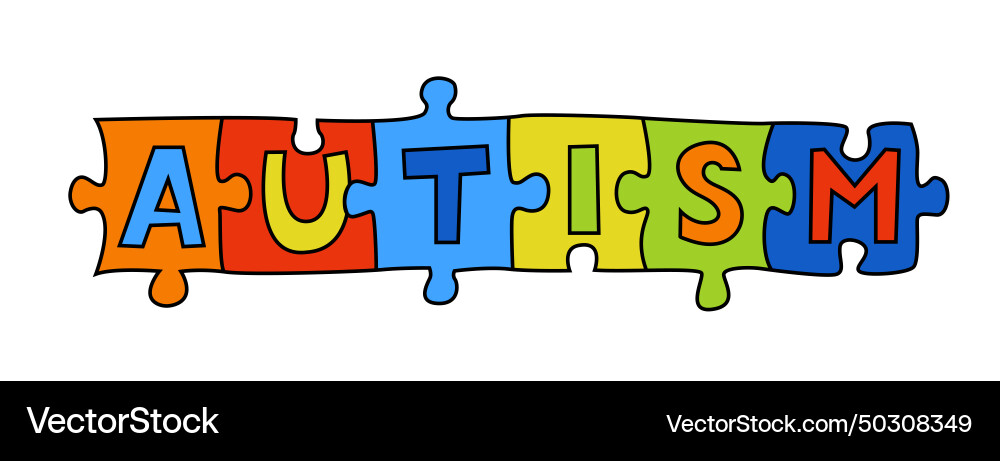 Autism logo in a bold whimsical style human mind Vector Image