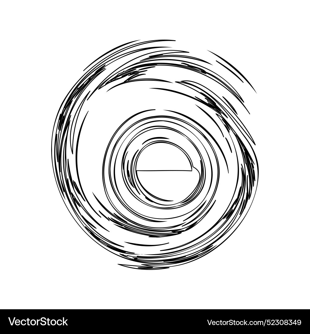 Black hole outline sketch Royalty Free Vector Image