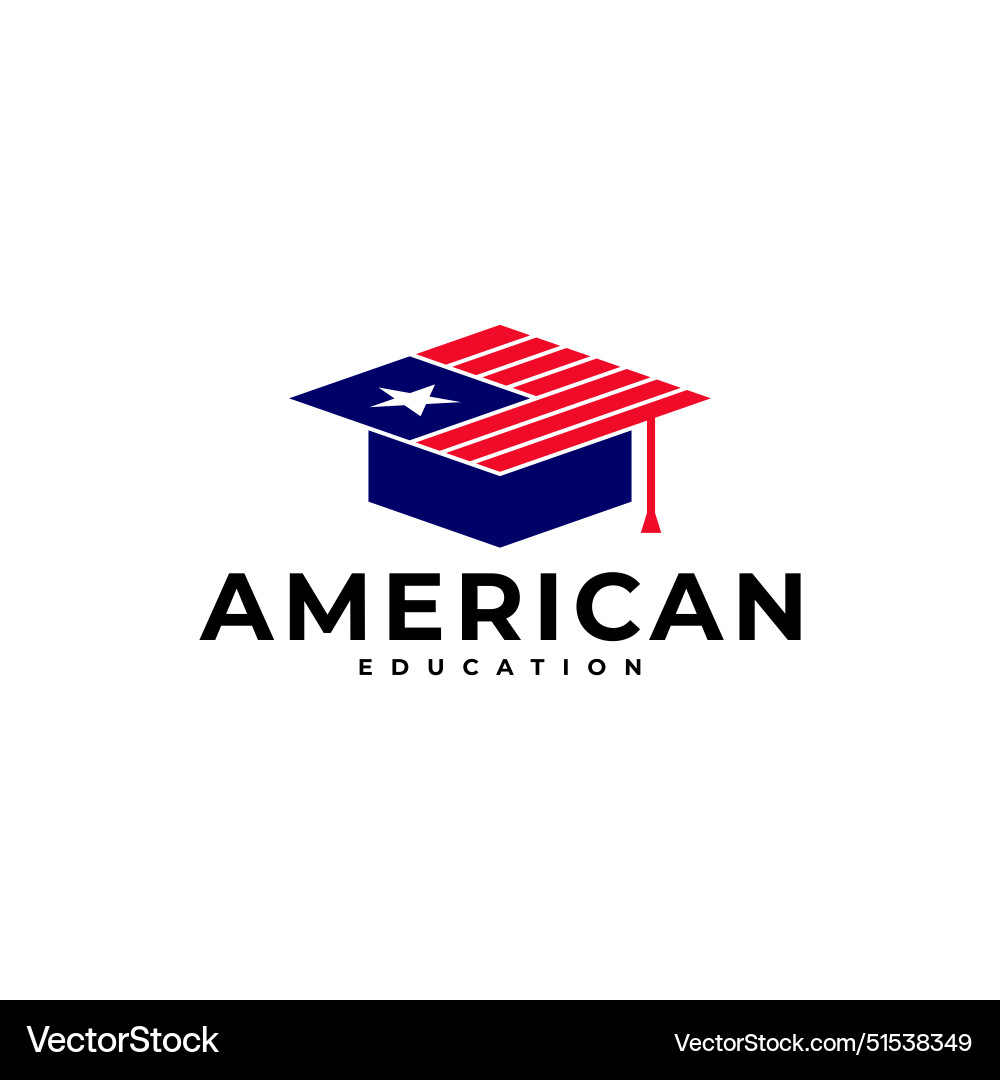 Education flag america logo icon Royalty Free Vector Image