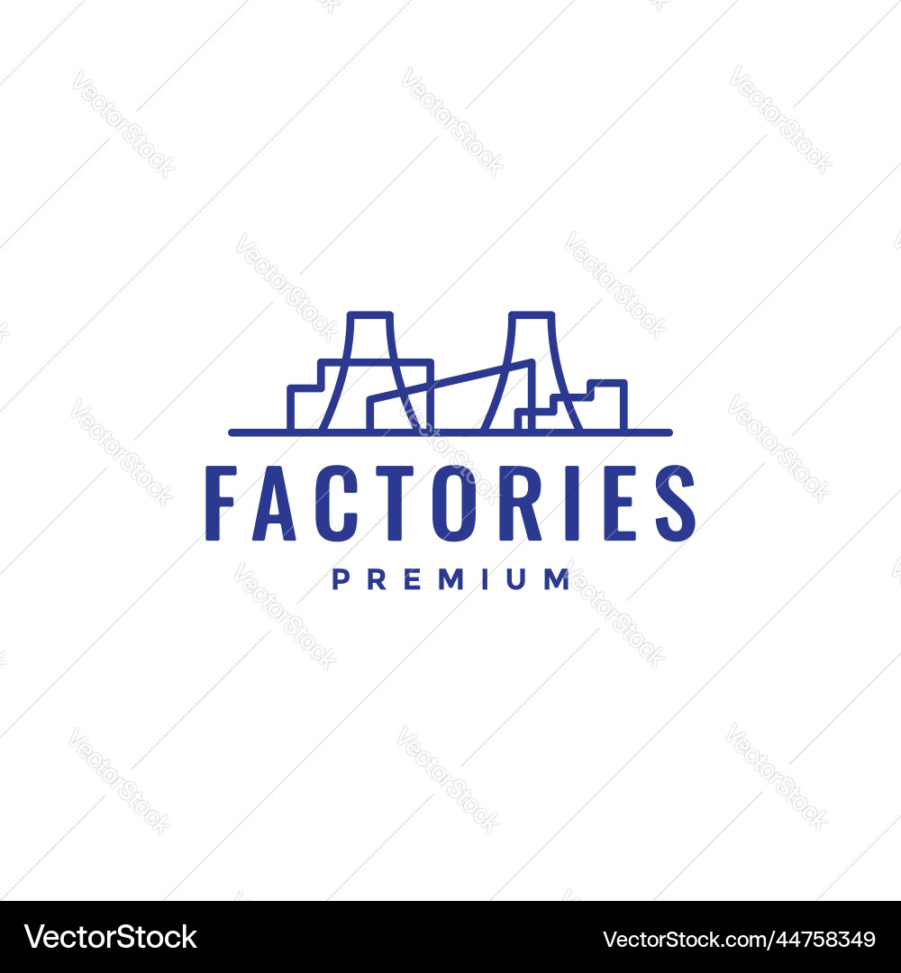 Factory industry lines minimalist building logo Vector Image