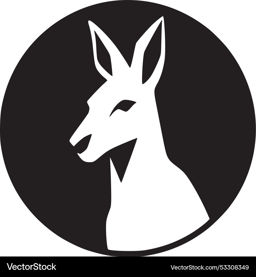 Kangaroo - black and white Royalty Free Vector Image