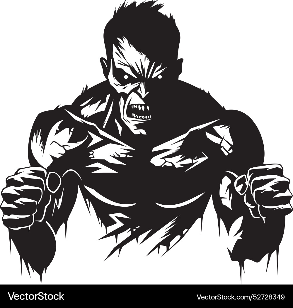 Muscular zombies the evolution of undead strength Vector Image