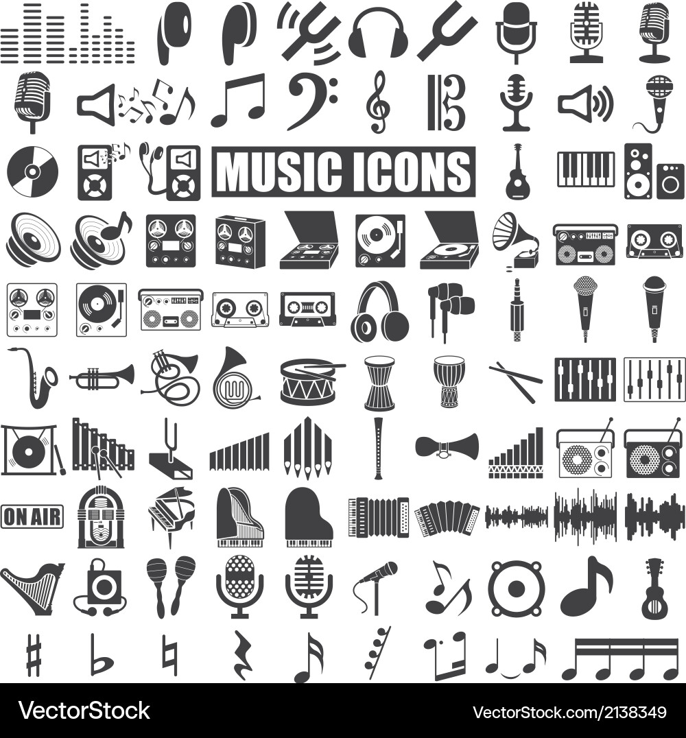 Music Icon Set Royalty Free Vector Image - VectorStock