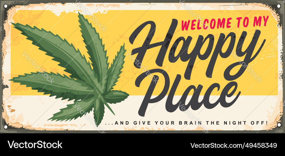 Retro Cannabis Sign Royalty Free Vector Image - VectorStock