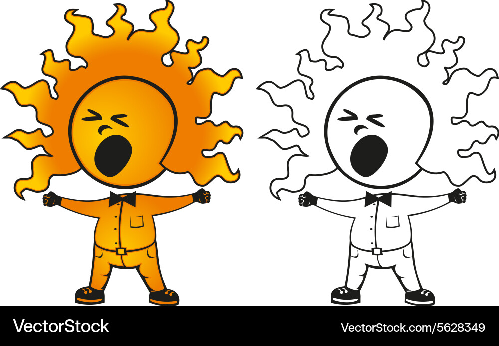 Sunny man yawns Royalty Free Vector Image - VectorStock