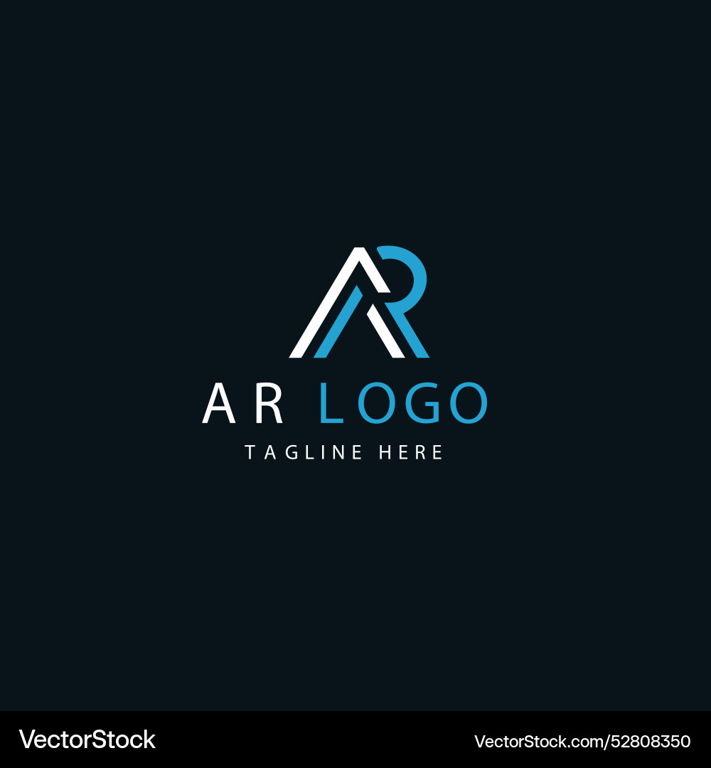 Ar initial letter logo template icon element Vector Image
