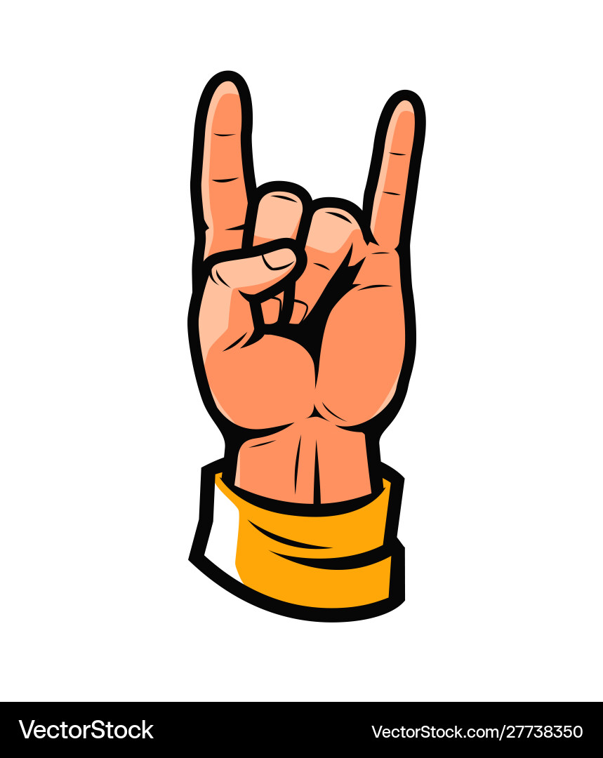 Cool symbol hand in rock sign Royalty Free Vector Image