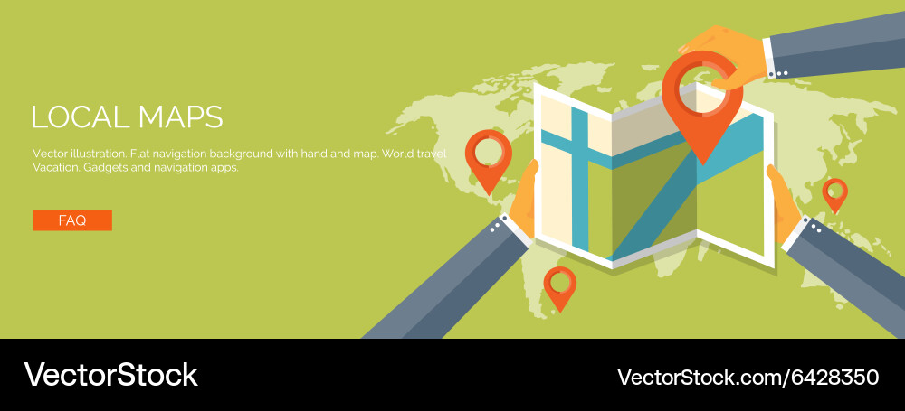 Flat header navigation Royalty Free Vector Image