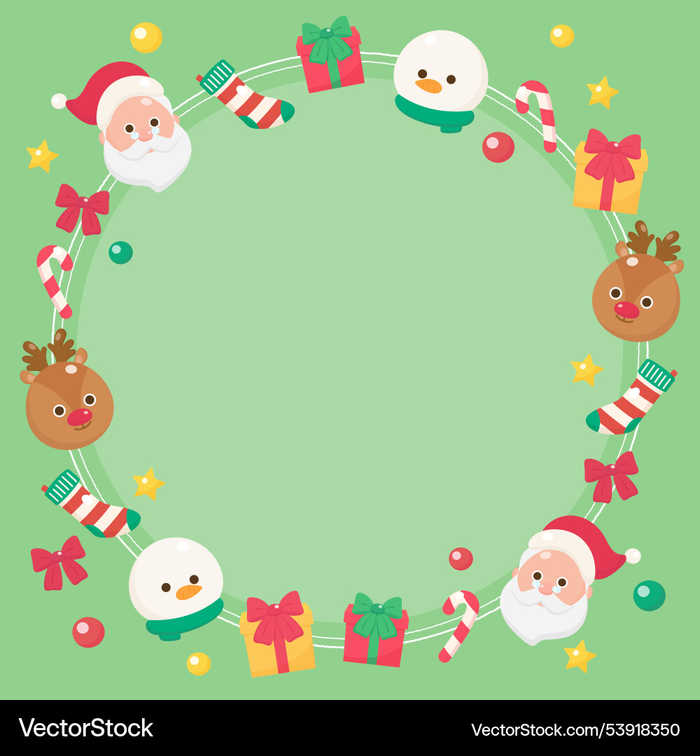 Green christmas celebrating frame 1 Royalty Free Vector