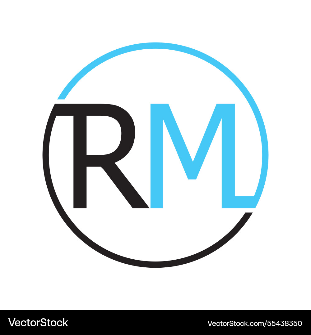 Initial letter rm logotype company name Royalty Free Vector