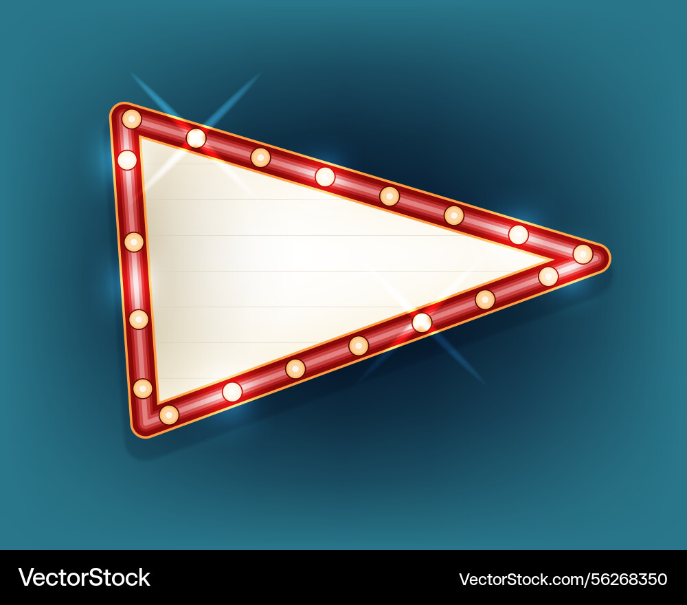 Lightbox retro direction sign or arrow Royalty Free Vector