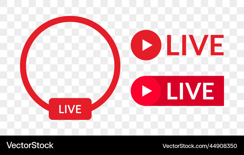 Live streaming symbols Royalty Free Vector Image