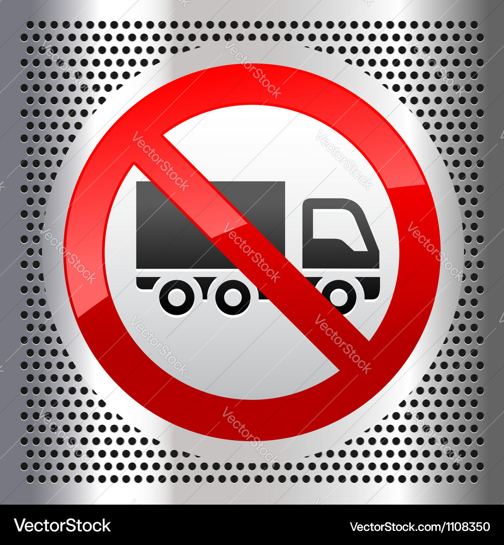 Metal Truck Warning Sign Royalty Free Vector Image
