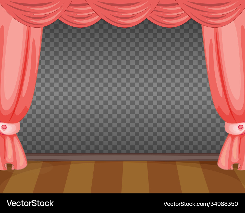 Pink curtains with transparent background Vector Image