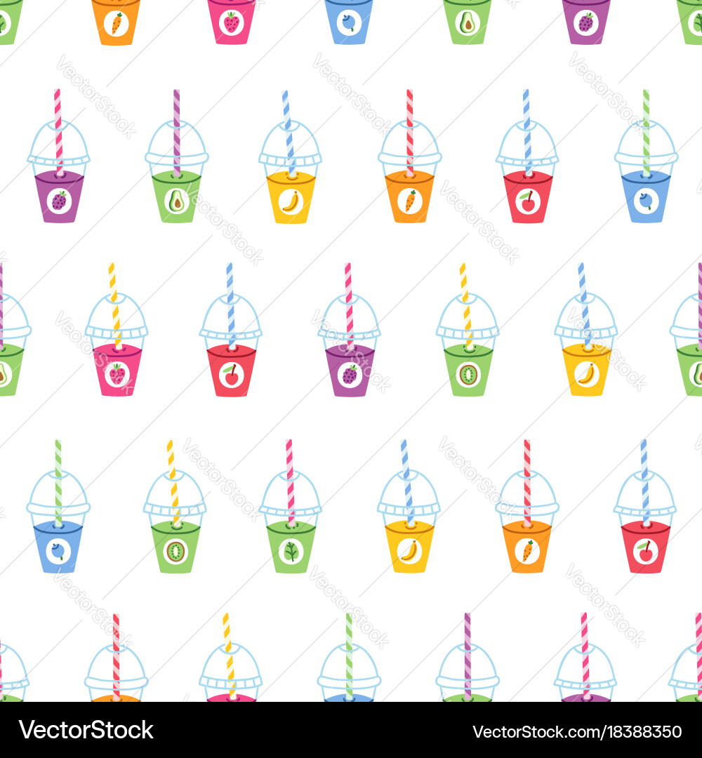 Smoothie cartoon pattern Royalty Free Vector Image