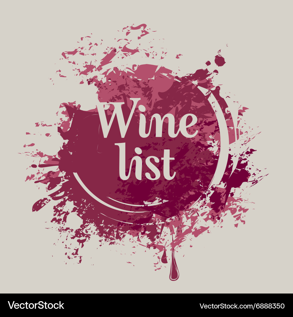 Spots and splashes of wine list Royalty Free Vector Image