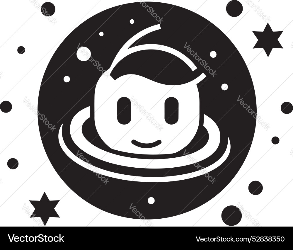 Starry insignia icon design for space nebula mark Vector Image