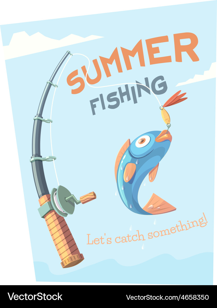 Summer fishing Royalty Free Vector Image - VectorStock