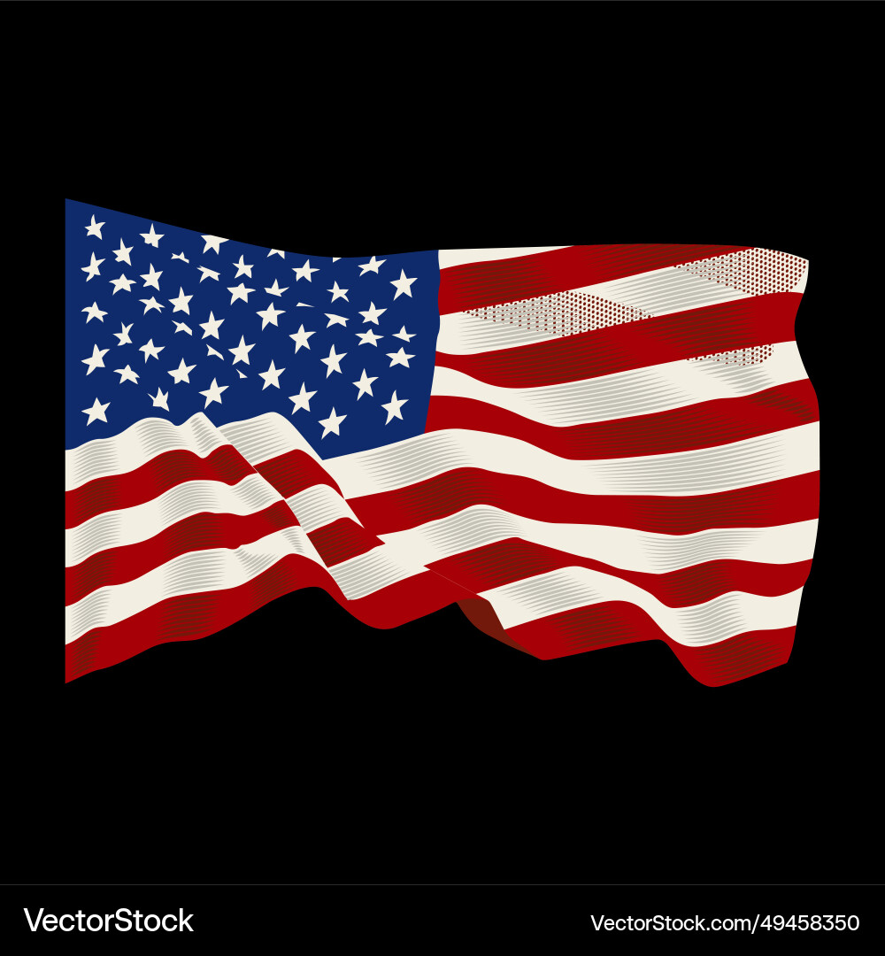 Usa flag flutter Royalty Free Vector Image - VectorStock