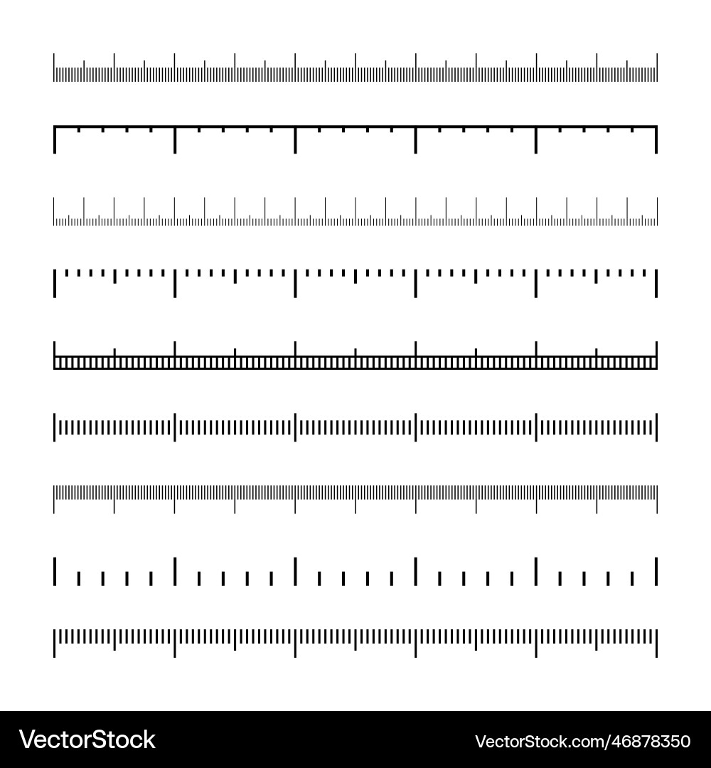 Various measurement scales with divisions Vector Image