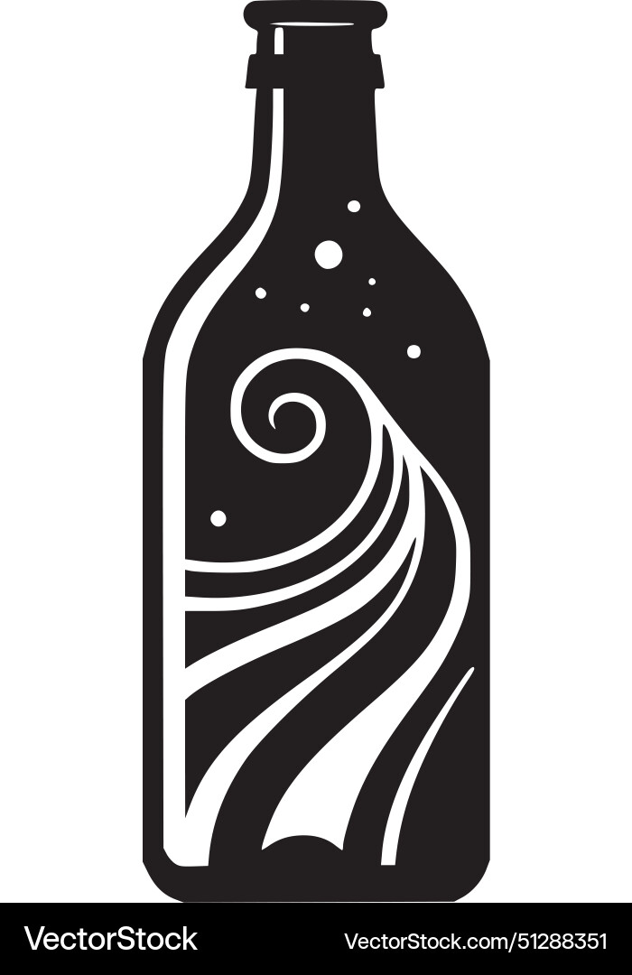 Bottle - black and white isolated icon Royalty Free Vector