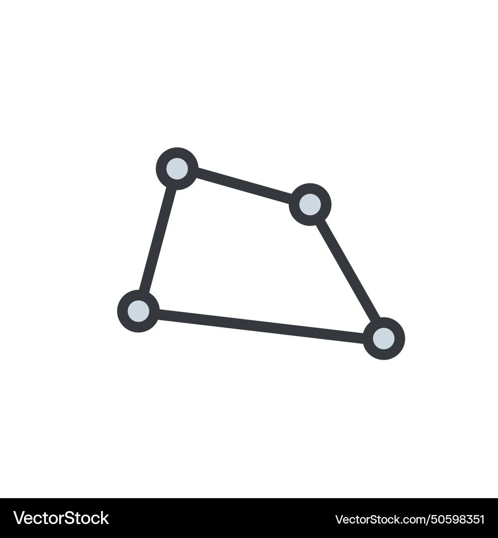 Box icon with circle in the corners rectangle Vector Image