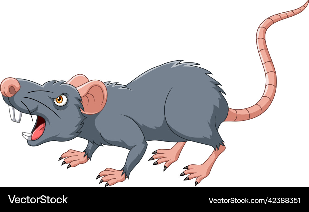 Cartoon angry mouse on white background Royalty Free Vector