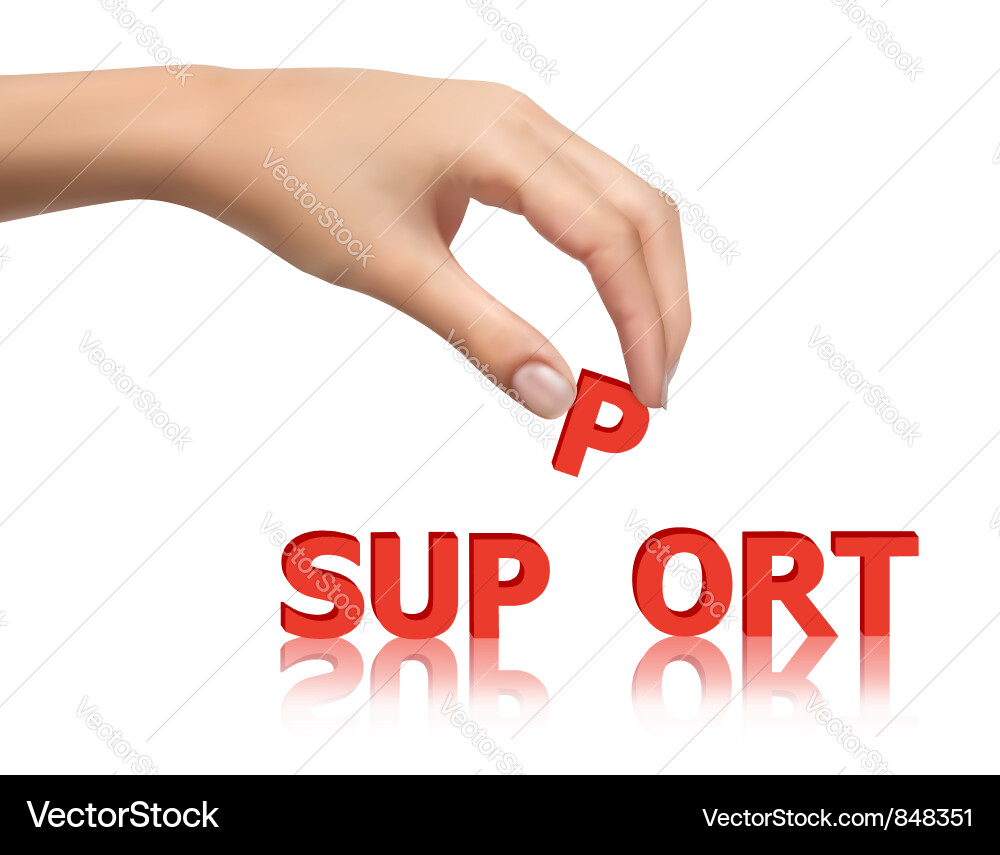 Hand with support Royalty Free Vector Image - VectorStock