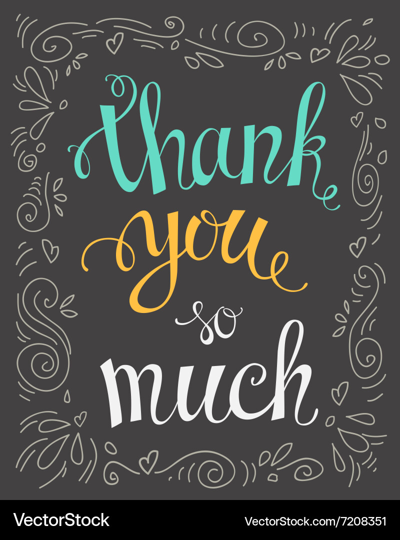 Handwritten Thank You Script Royalty Free Vector Image