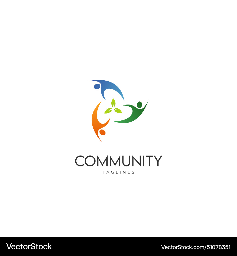 Healthy community logo design symbol Royalty Free Vector