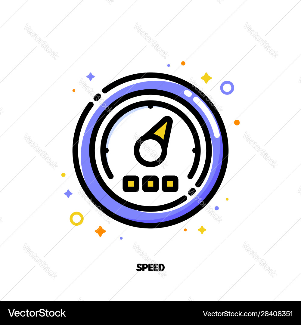 Icon high speed performance with speedometer Vector Image