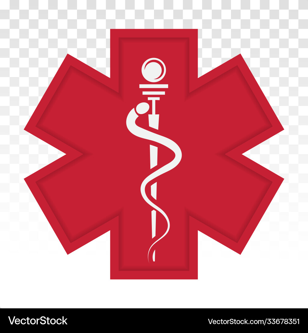 Medical alert emergency ems flat icon for apps Vector Image
