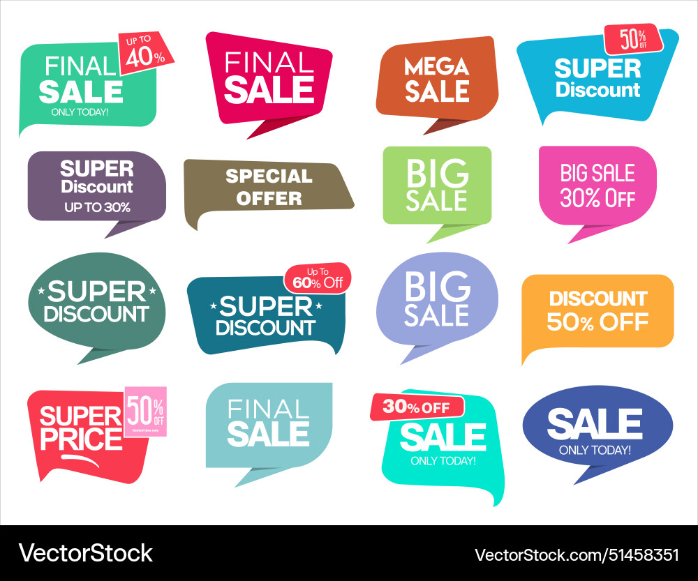 Modern colorful sale stickers collection Vector Image