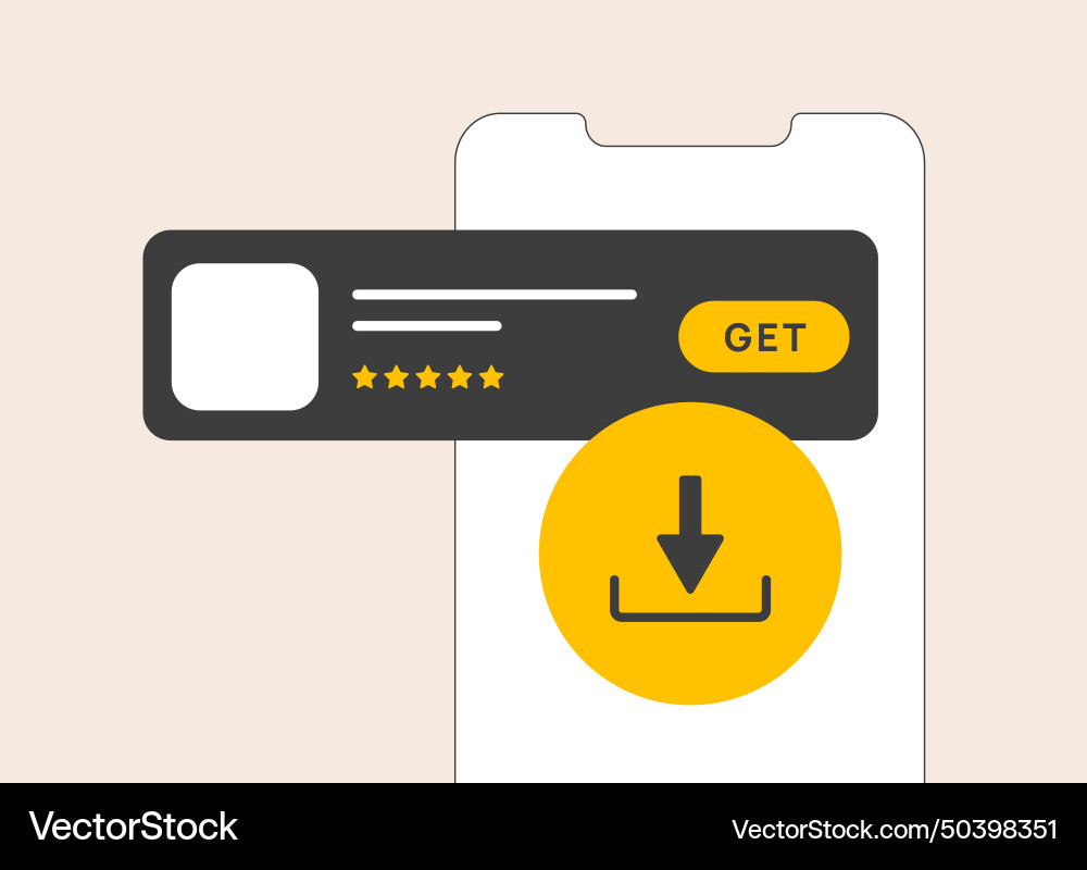 Organic installs - app downloads from mobile Vector Image