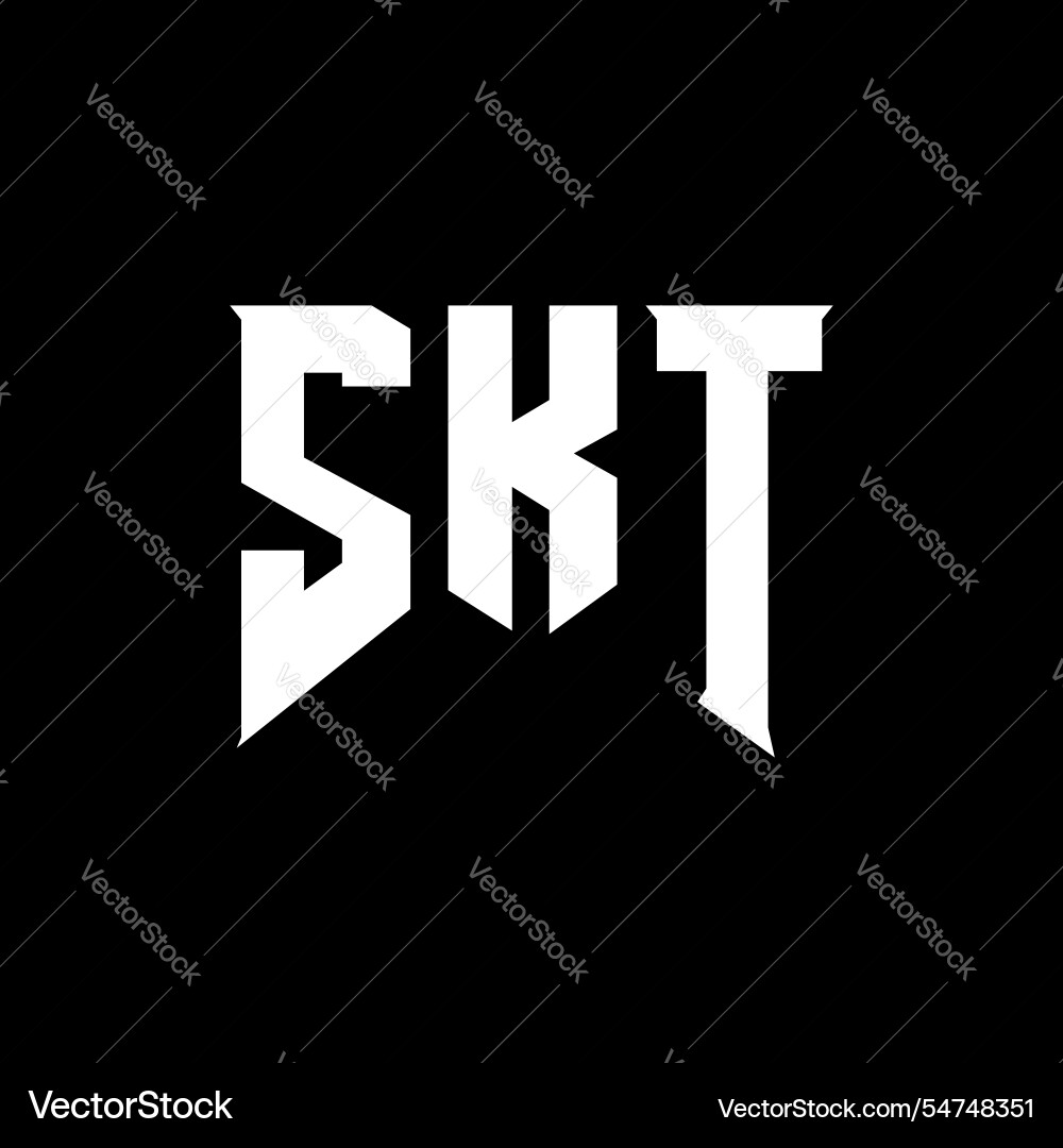 Skt letter logo design for technology company Vector Image