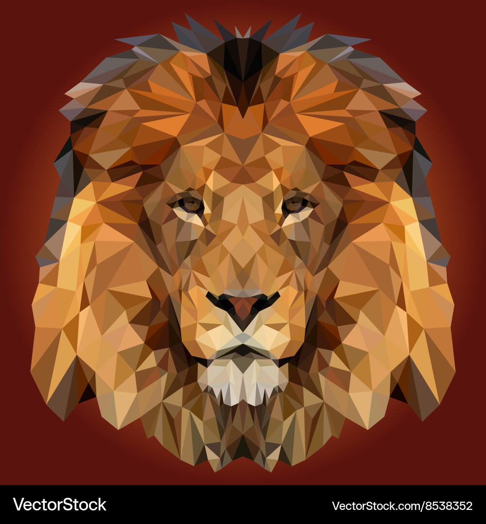 Abstract low poly lion design Royalty Free Vector Image