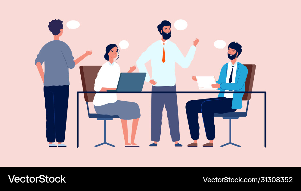 Business meeting teamwork managers talk about Vector Image