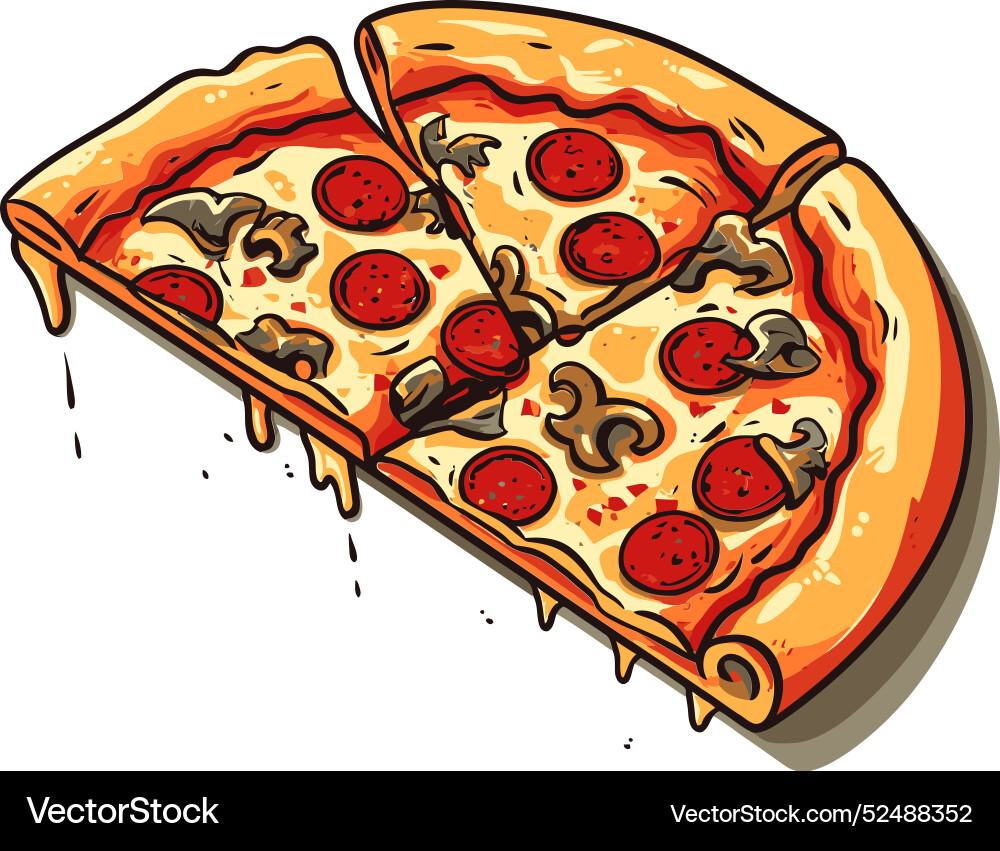 Cheesy goodness pizza temptations Royalty Free Vector Image