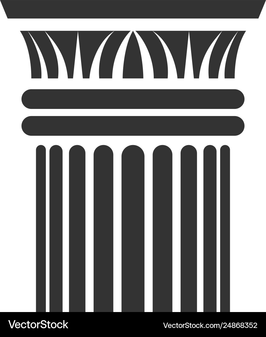 Greek column icon sculpture and monument element Vector Image