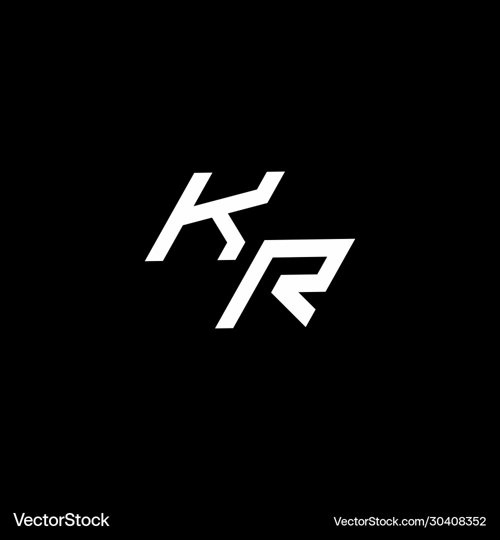 KR Monogram Logo - Upward Style Royalty Free Vector Image