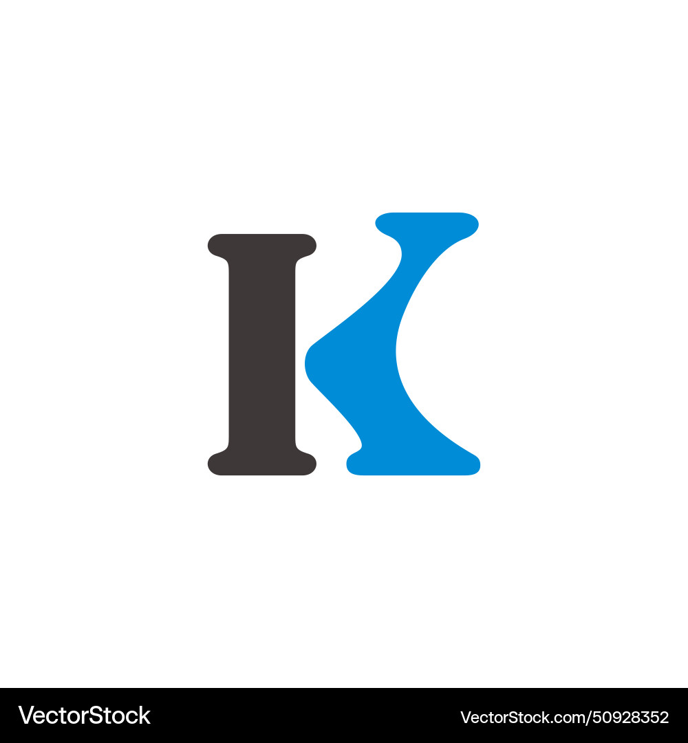 Letter k abstract blue river symbol logo Vector Image