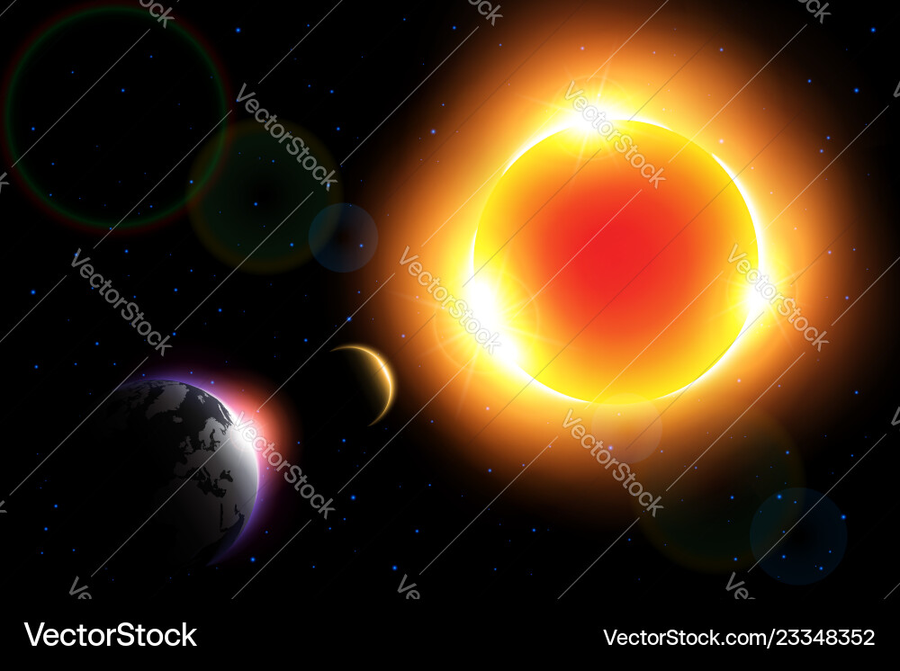 Solar eclipse Royalty Free Vector Image - VectorStock