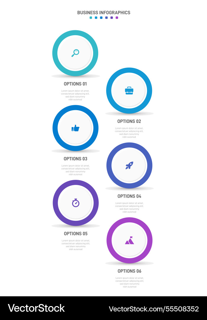 Vertical progress bar featuring 6 arrow-shaped Vector Image