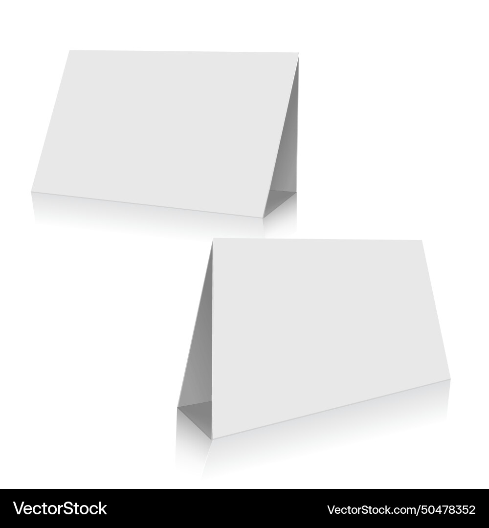 White paper stand table tag flyer design template Vector Image