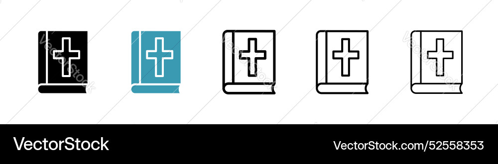 Bible icon set on white background Royalty Free Vector Image
