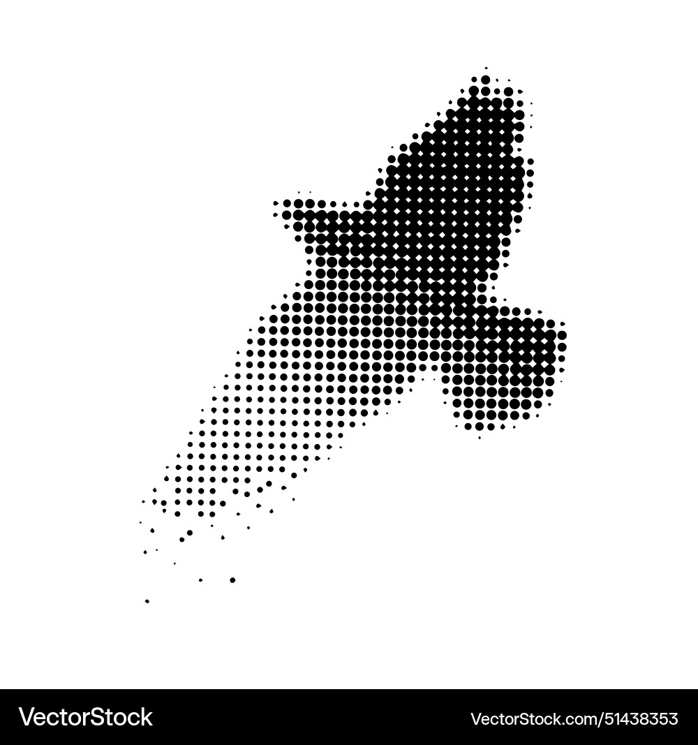 Black flying bird of dots Royalty Free Vector Image