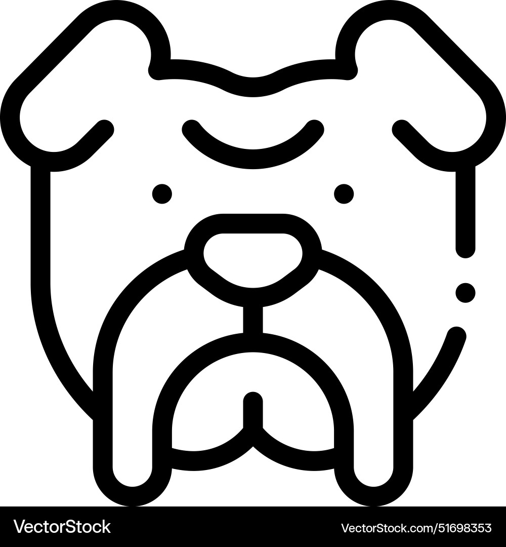 Bulldog icon thin linear style design isolated Vector Image