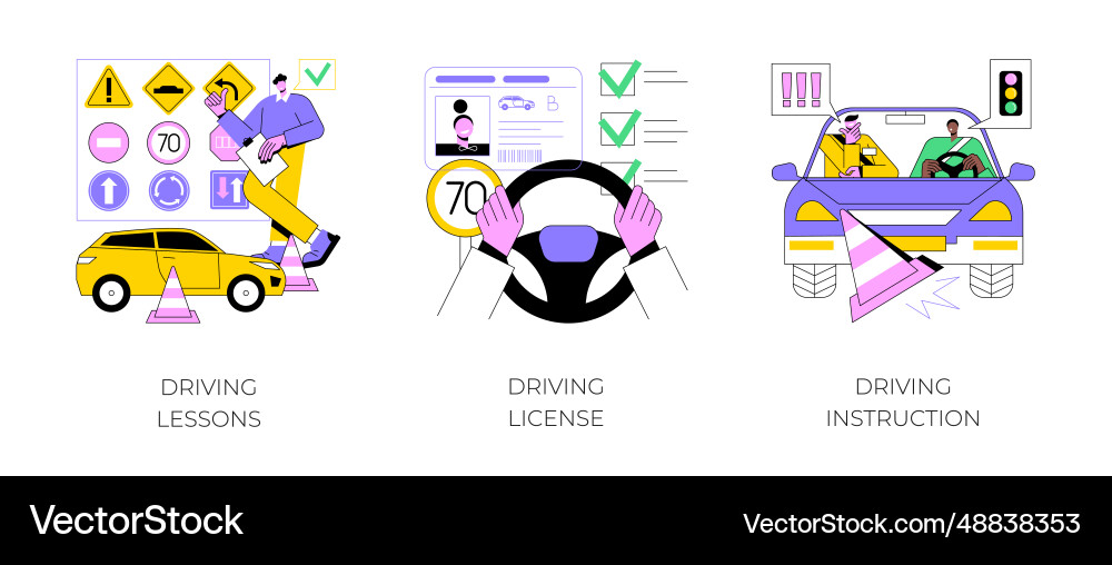 Driving Education Concepts Royalty Free Vector Image
