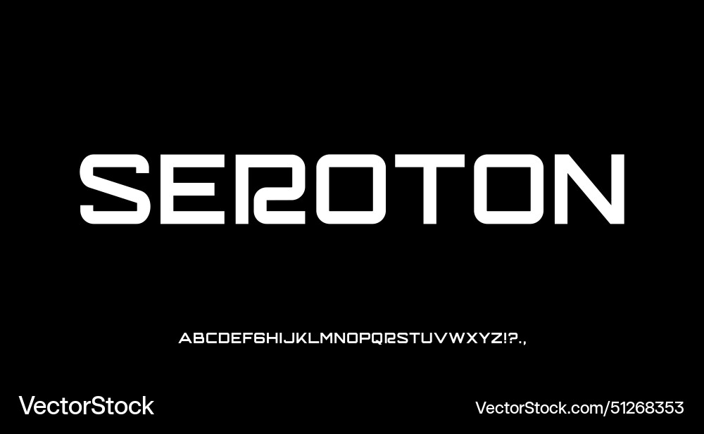 Futuristic technology font typeface Royalty Free Vector