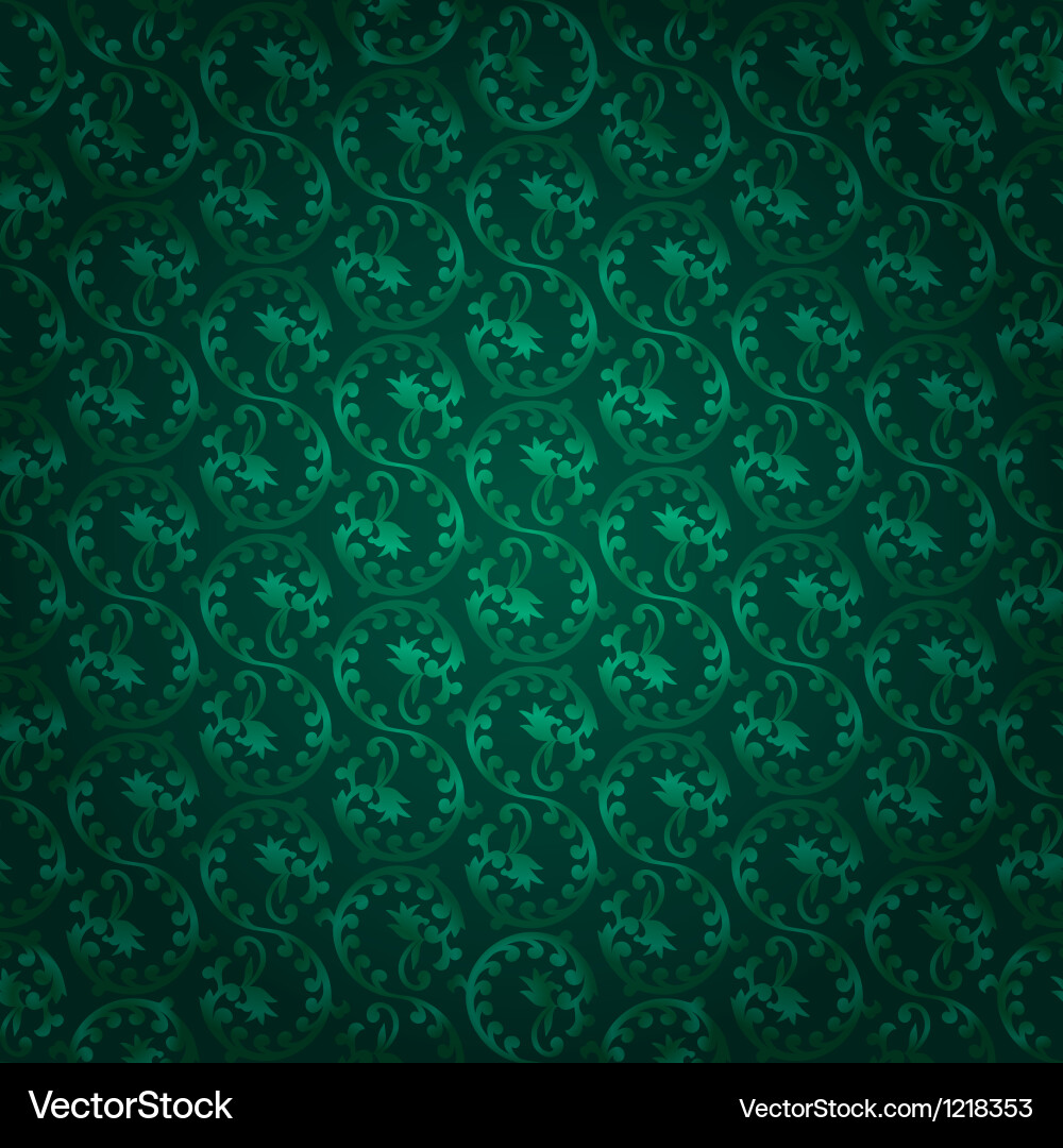 Green vintage floral seamless pattern Royalty Free Vector